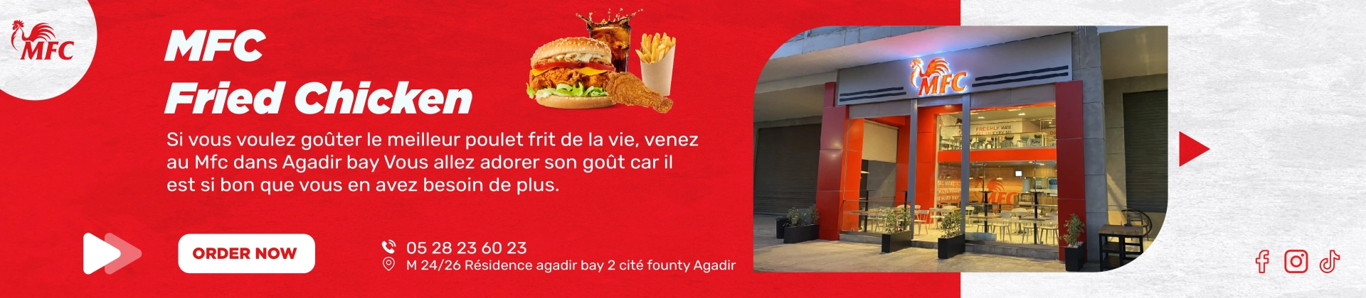 MFC Agadir | Livraison de repas à domicile | Fried Chicken